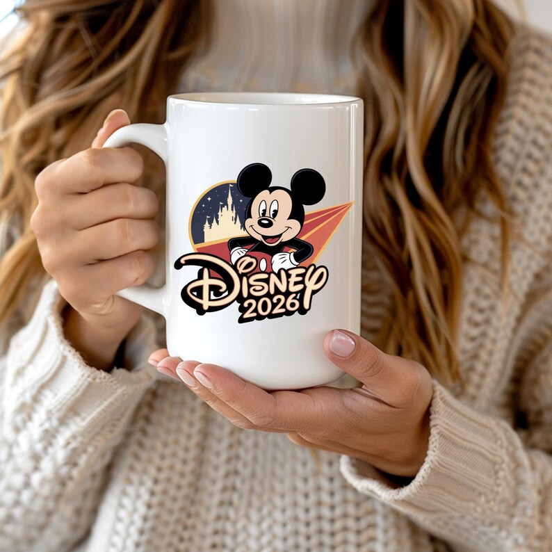 Disney 2026 Mickey Mouse PNG – Retro Castle Vacation Cartoon Design ...