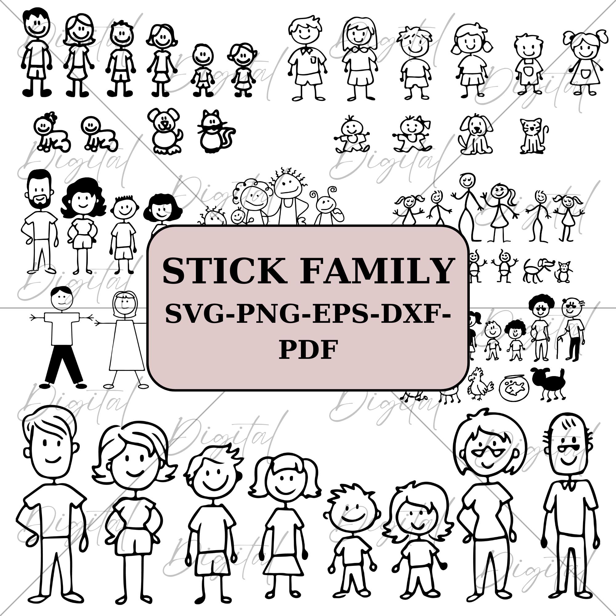 Stick Figure Family SVG Bundle: DIY Clipart (digital Download) - Etsy