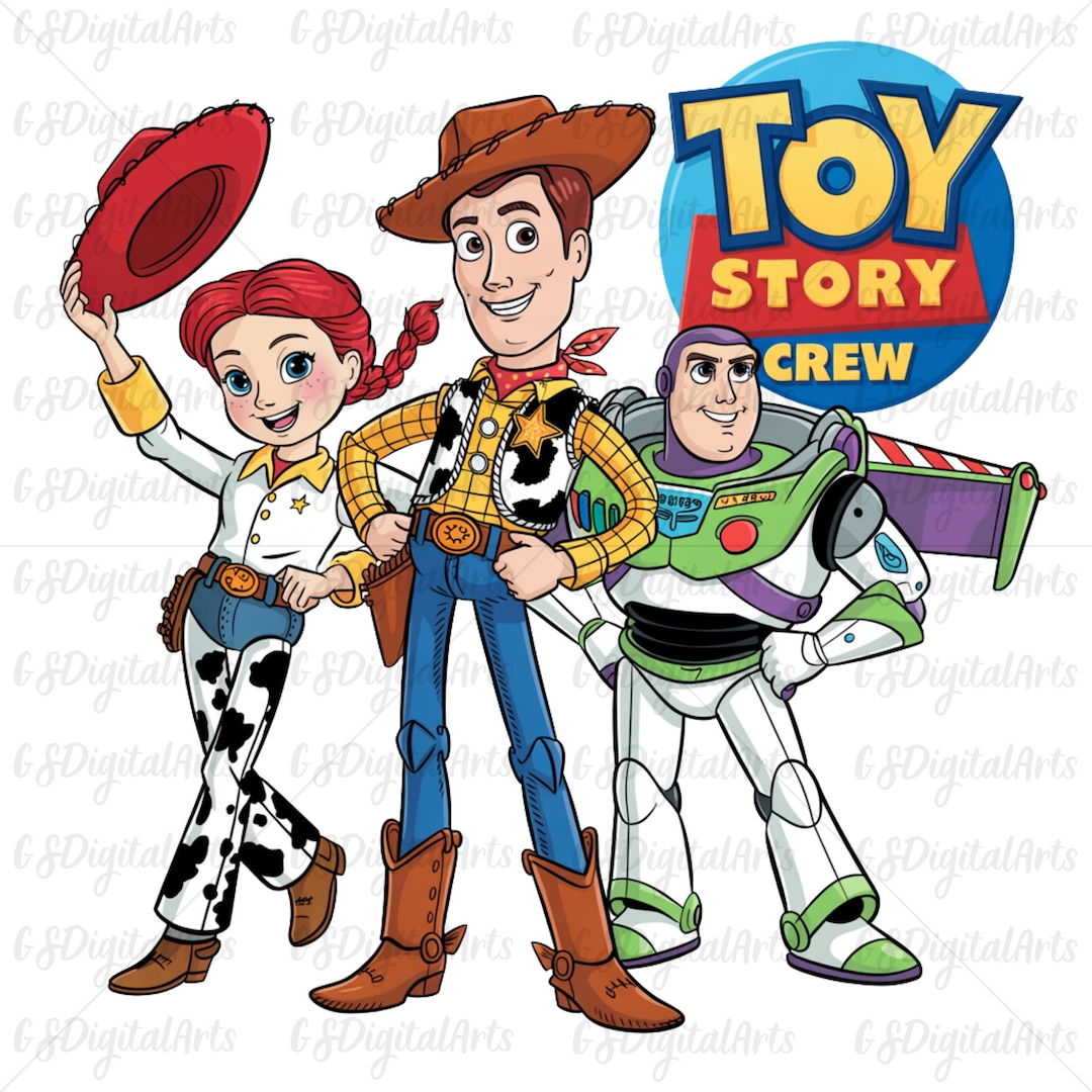 Toy Story Crew PNG, Woody Jessie Buzz, Cartoon Art (digital Download ...