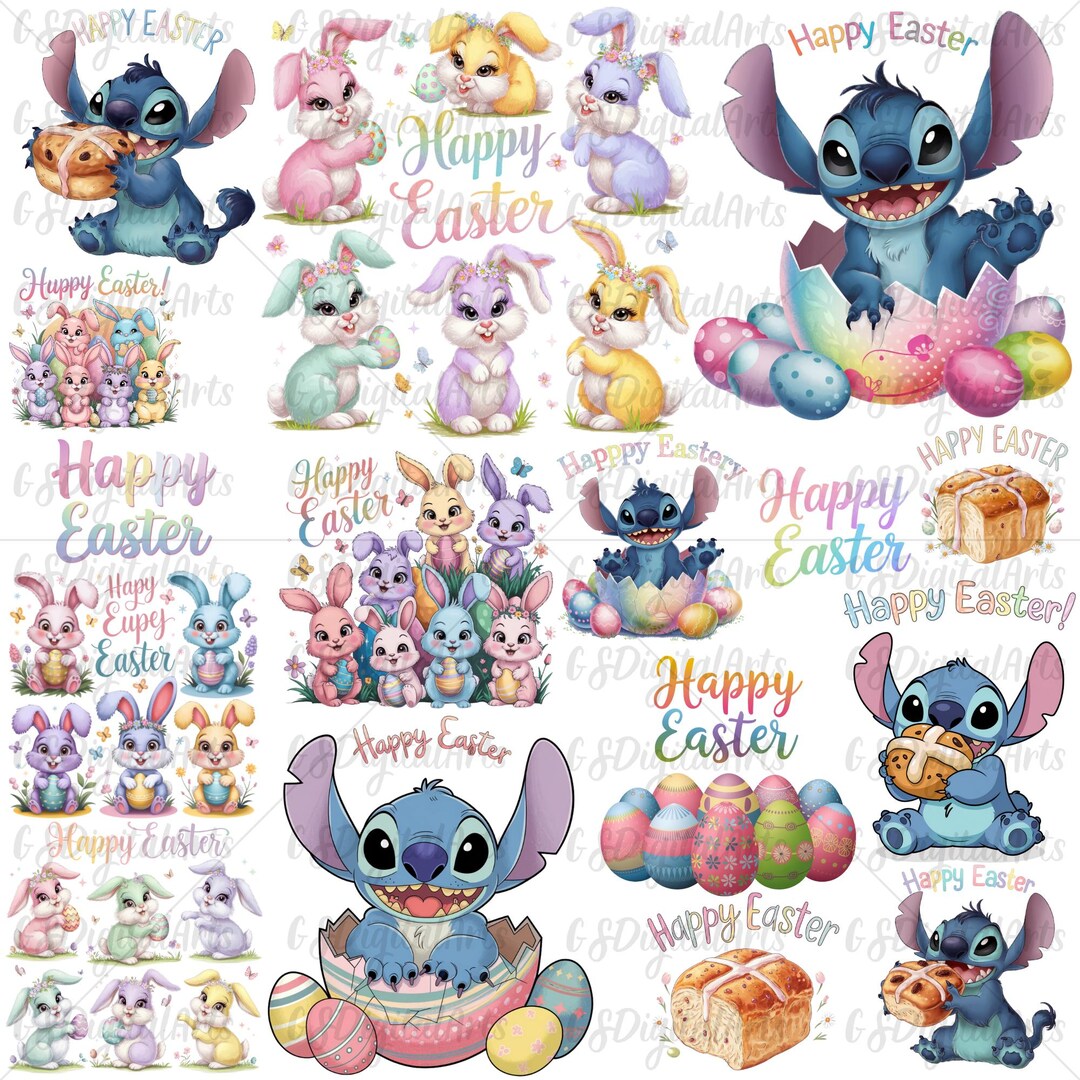 Easter PNG Clipart Bundle | Stitch & Bunny Designs (digital Download ...