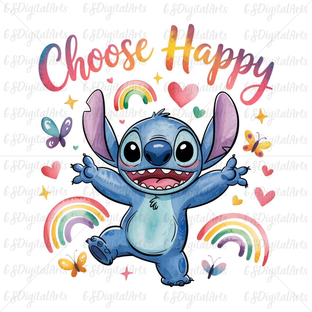 Choose Happy Stitch PNG, Stitch PNG, Cute Disney Stitch Clipart ...