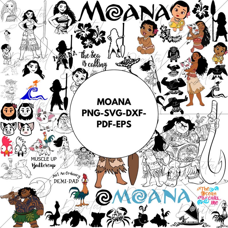 Moana Clipart SVG Bundle (png, Dxf, Eps Files) (digital Download) - Etsy