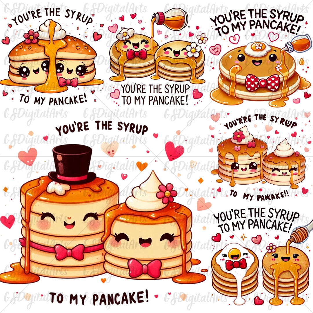 Romantic Pancake Clipart, Valentine PNG, Love Couple Clipart, Valentine ...