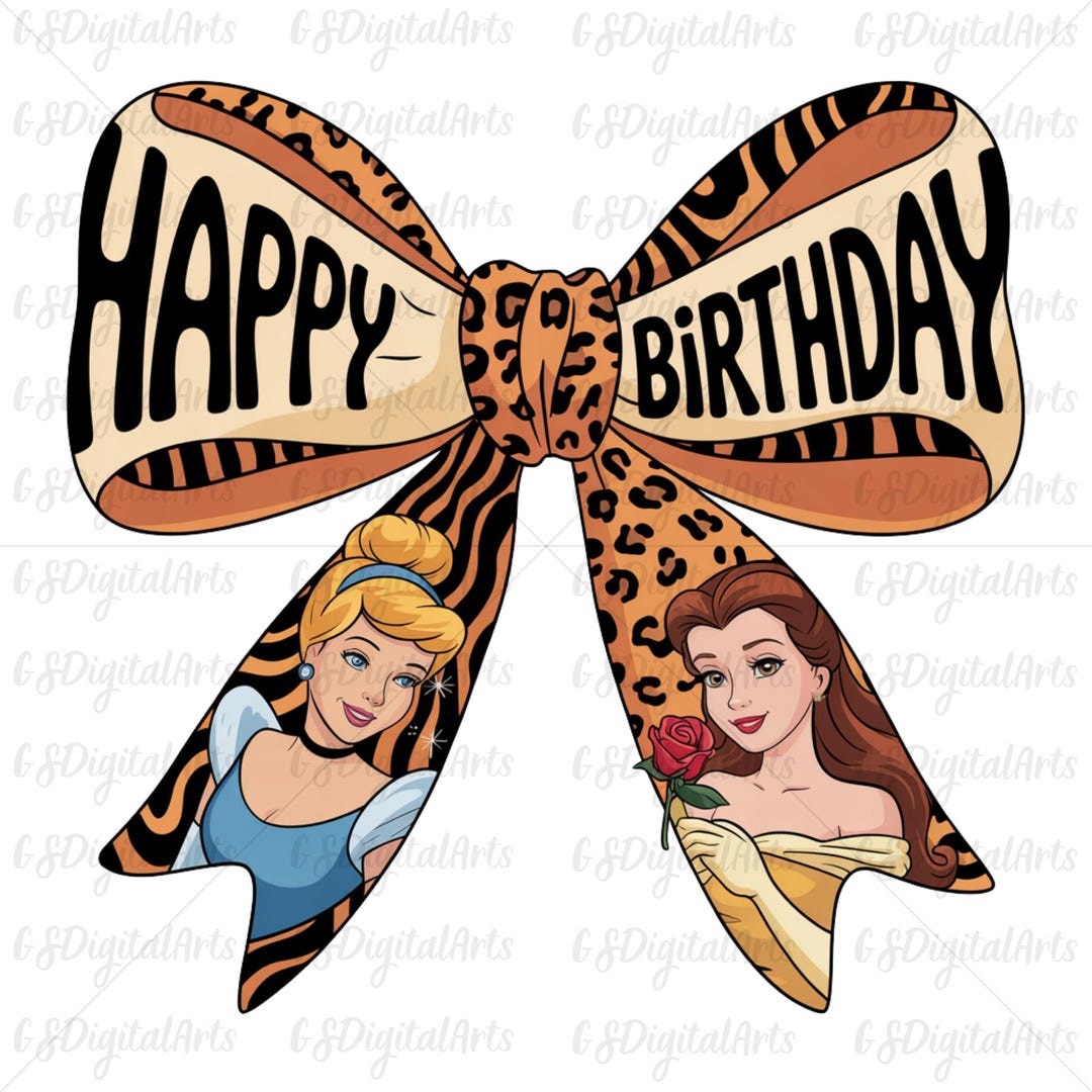 Disney Princess Bow PNG, Belle & Cinderella Animal Print Bow, Princess ...