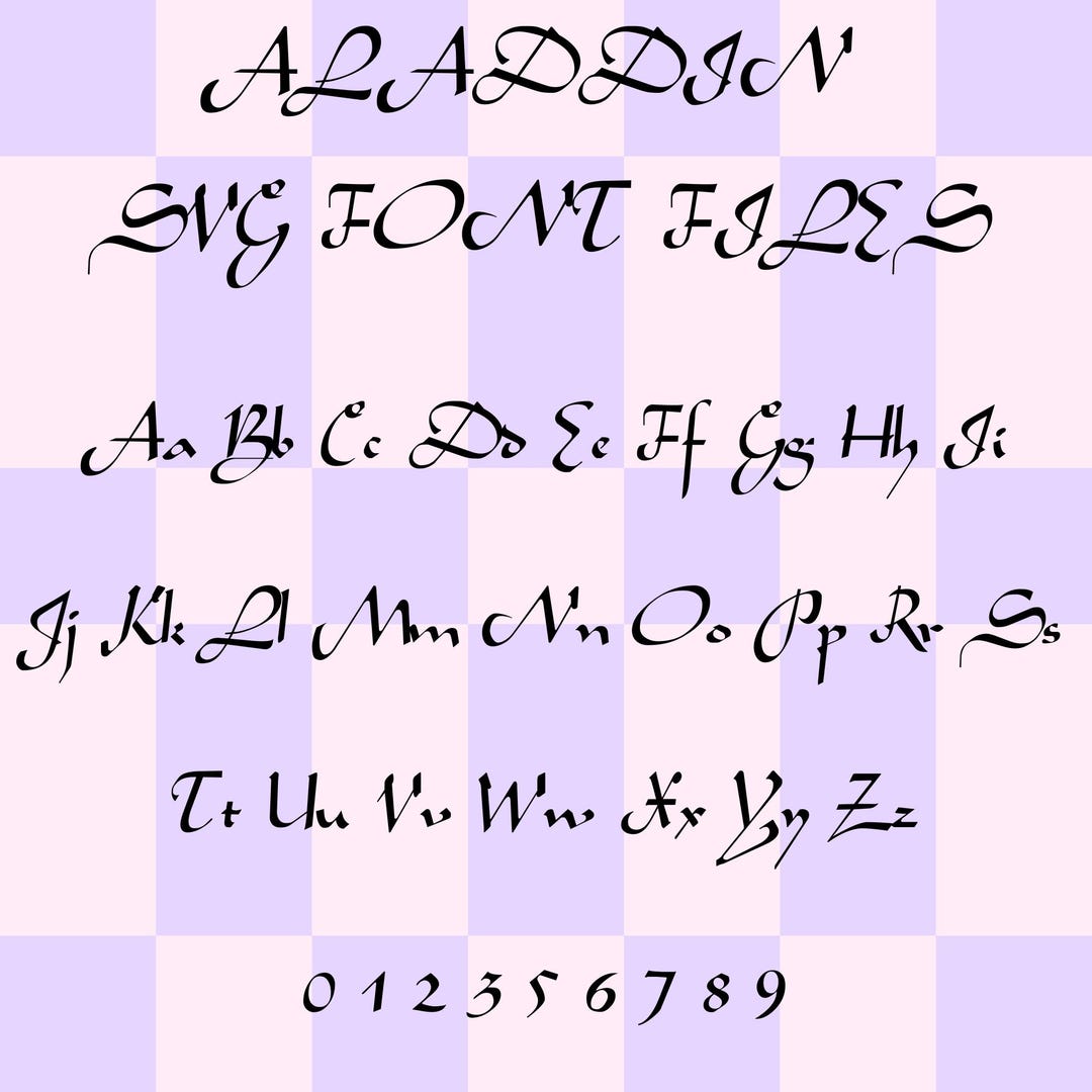 Aladdin Font, Aladdin Svg, Aladdin Font Svg, Aladdin Machine Embroidery ...