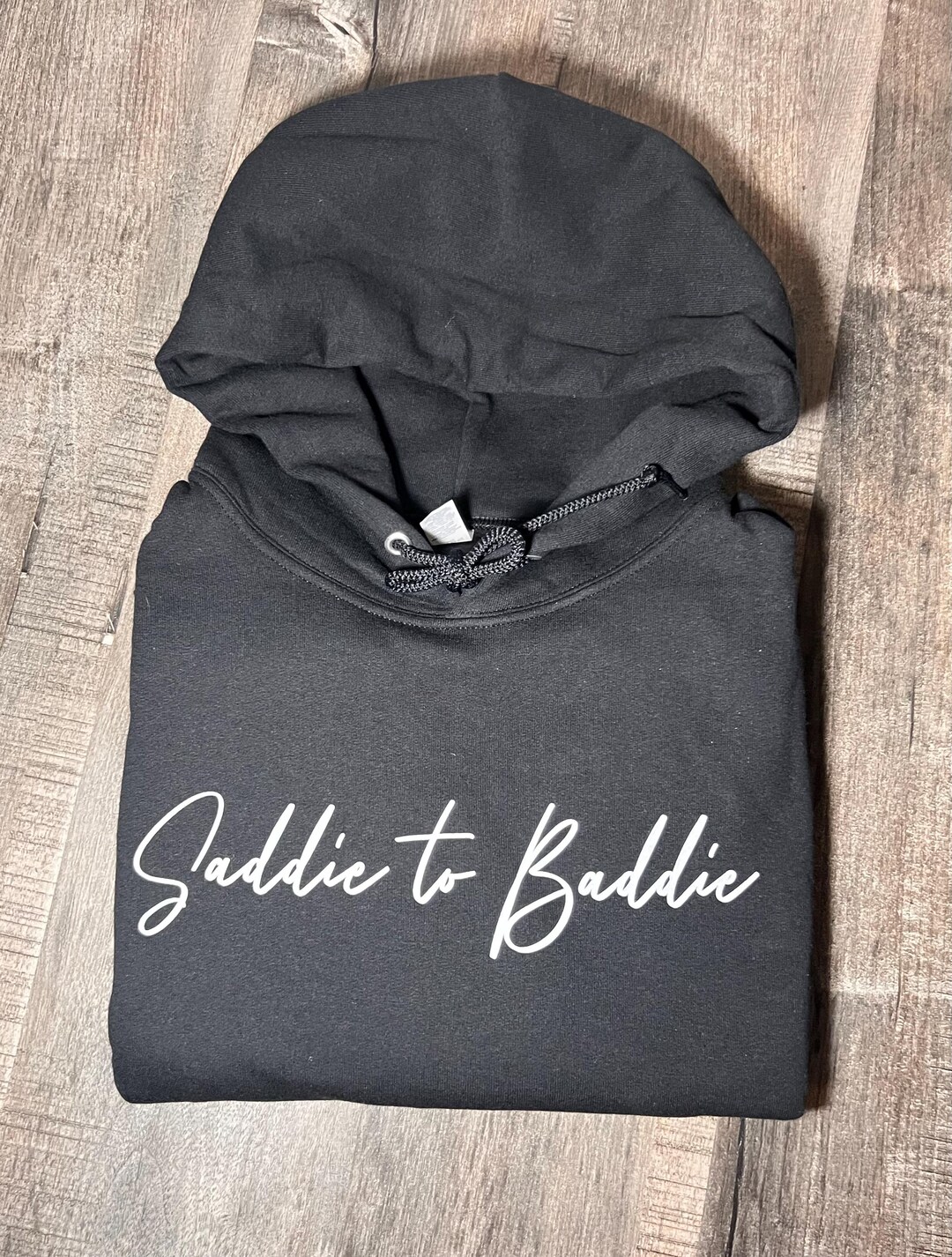 Saddie to Baddie Black Hoodie, Mental Health Hoodie, in My Baddie Era ...