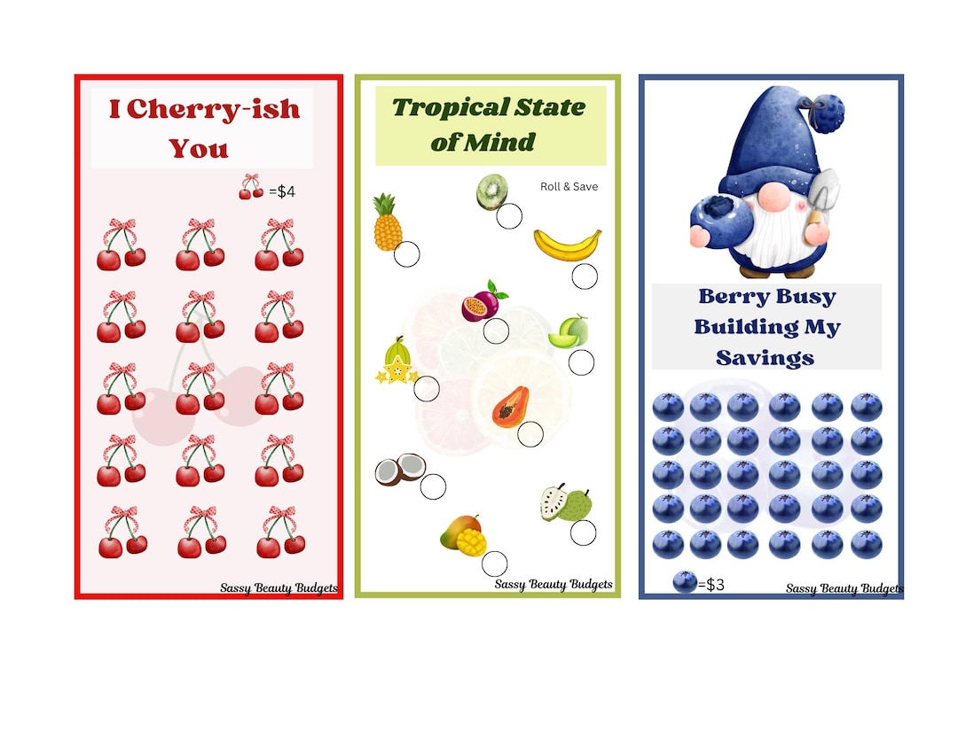Fruit Savings Challenge Printable, Mini Budget Trackers (PDF) - Etsy