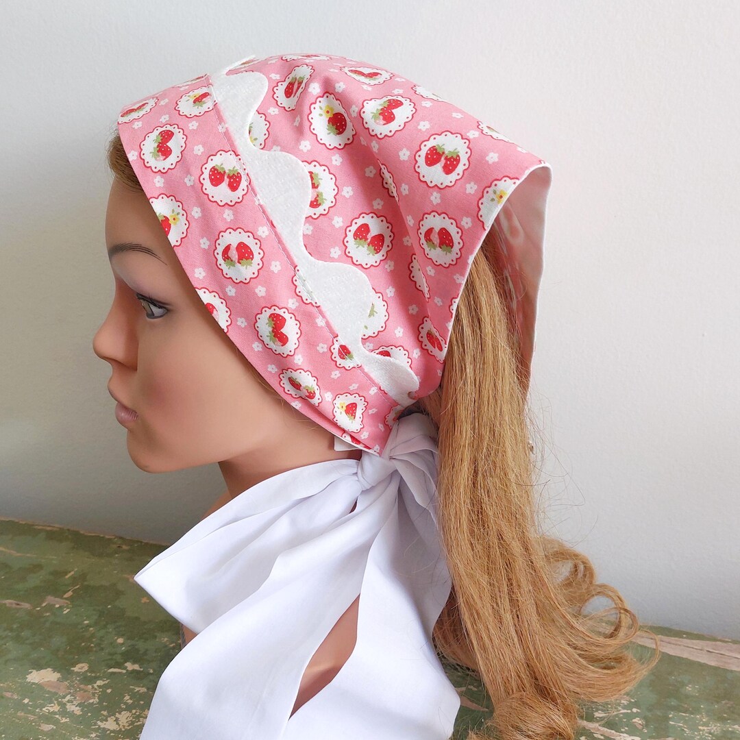 Strawberry Shortcake Summer Scarf Strawberry Head Scarf Headscarf Hair ...