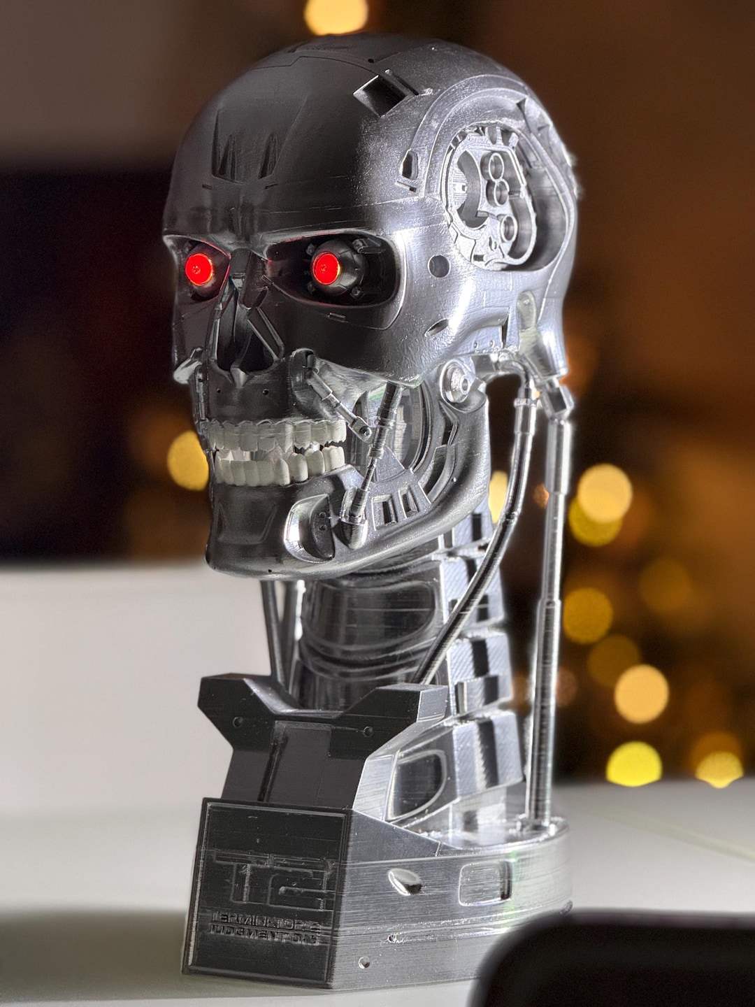 T-800 Terminator Head 1:1 (red Glowing Eyes Colors) - Etsy