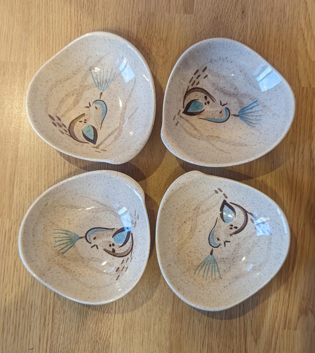 Vintage Red Wing Bob White Lug Handle Berry Small Bowls Quail Design ...