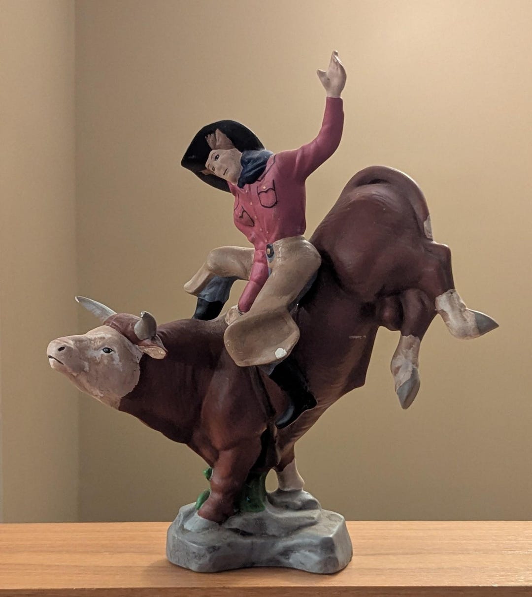 Cowboy Bull & Rider Rodeo Figure Western Decor Vintage - Etsy