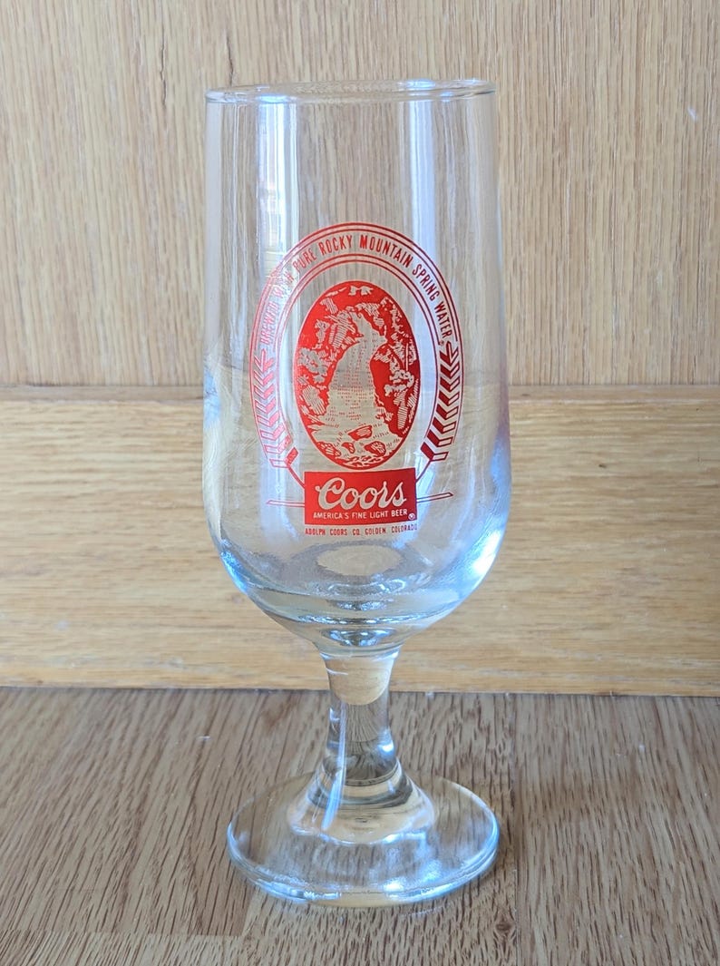 Vintage Coors Red Logo Stemmed Beer Glass Footed America's Fine Light ...