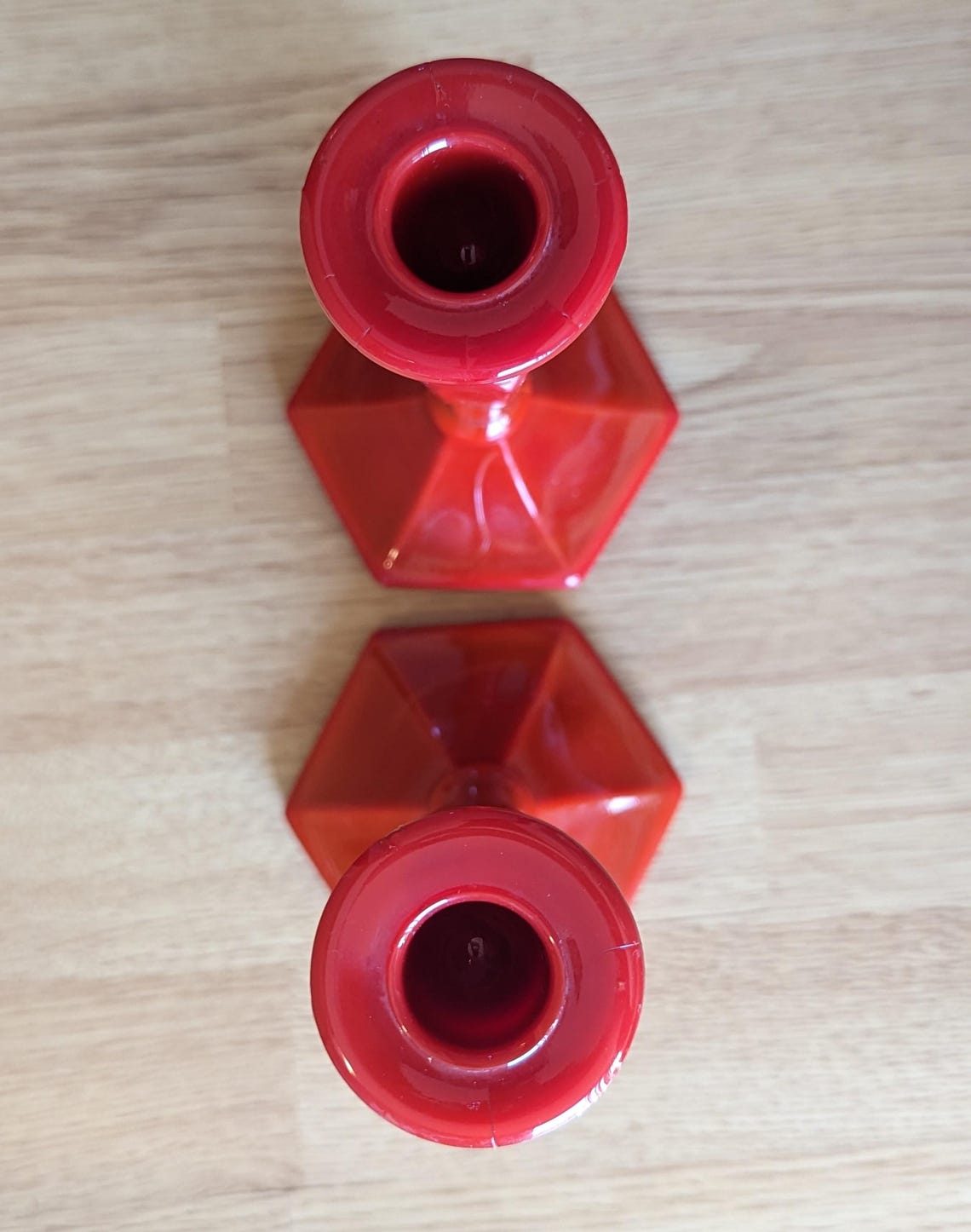 Fenton Candlestick Holders Venetian Red Glass No. 449 8.5"t Set of 2 ...