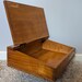 Antique Wood Travel Lap Writing Desk Slanted Hinged Lift Top Lid With ...