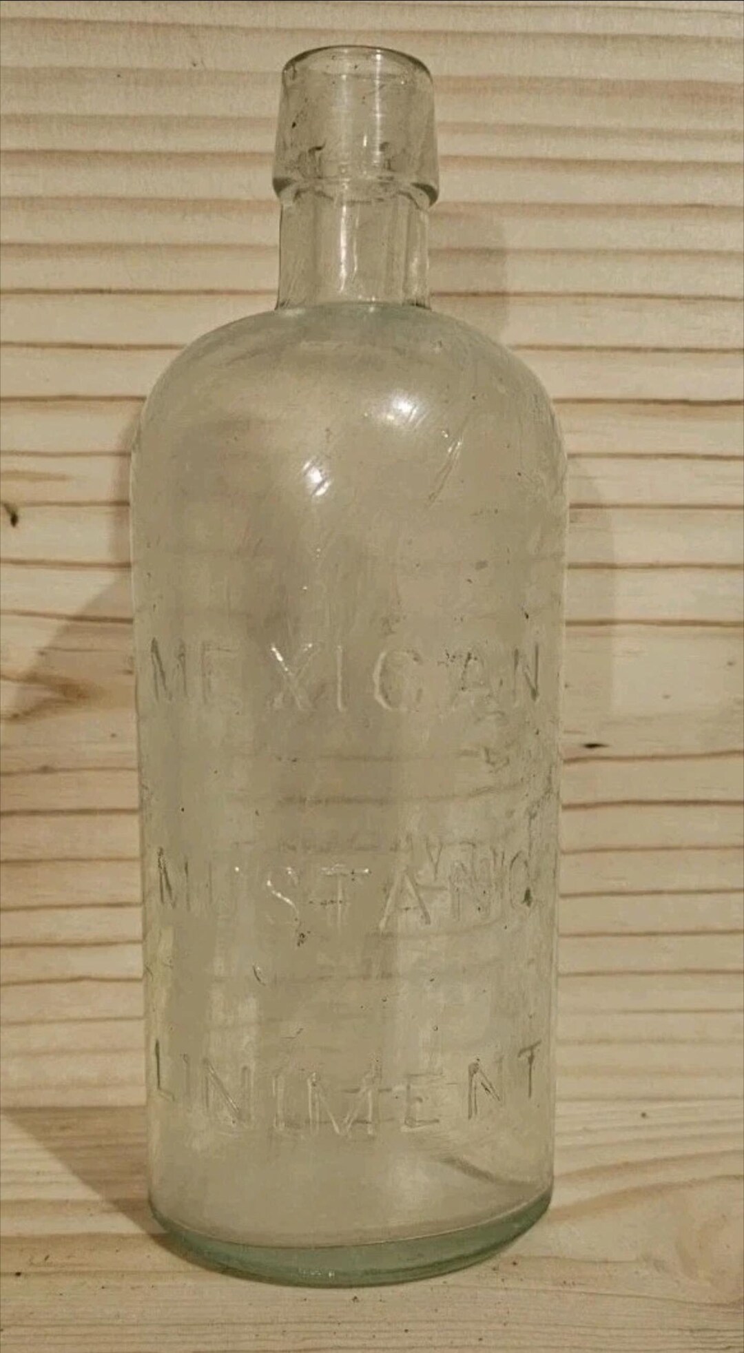 Vintage 1890's Mexican Mustang Liniment 7 1/2" Tall Bottle Empty Lyon ...