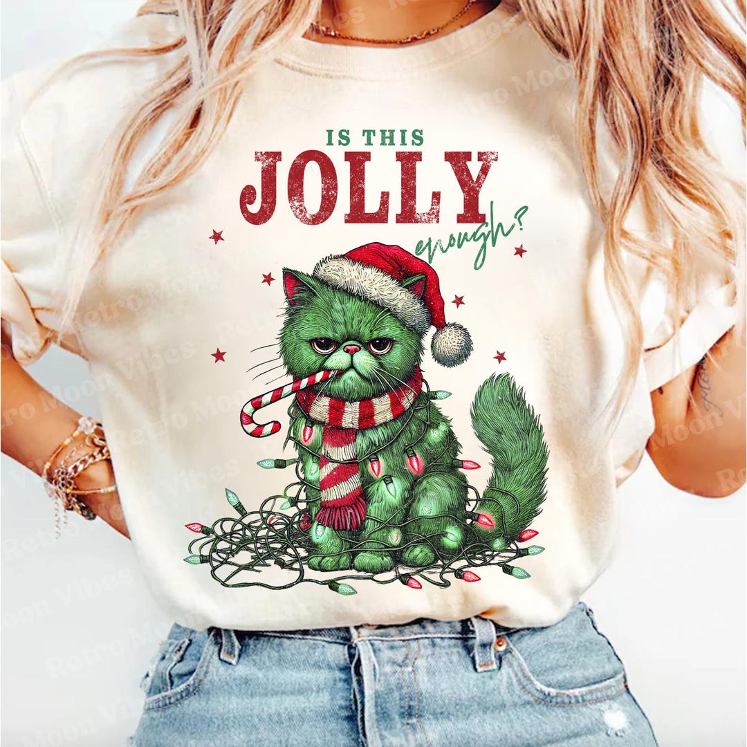 Is This Jolly Enough Png, Funny Christmas Png, Christmas Cat Png ...