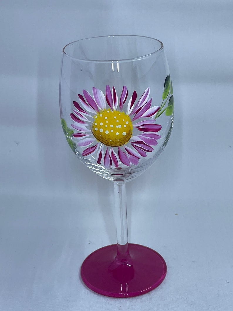 Spring Flower Wine Glasses in Your Choice of Four Colors Hand - Etsy