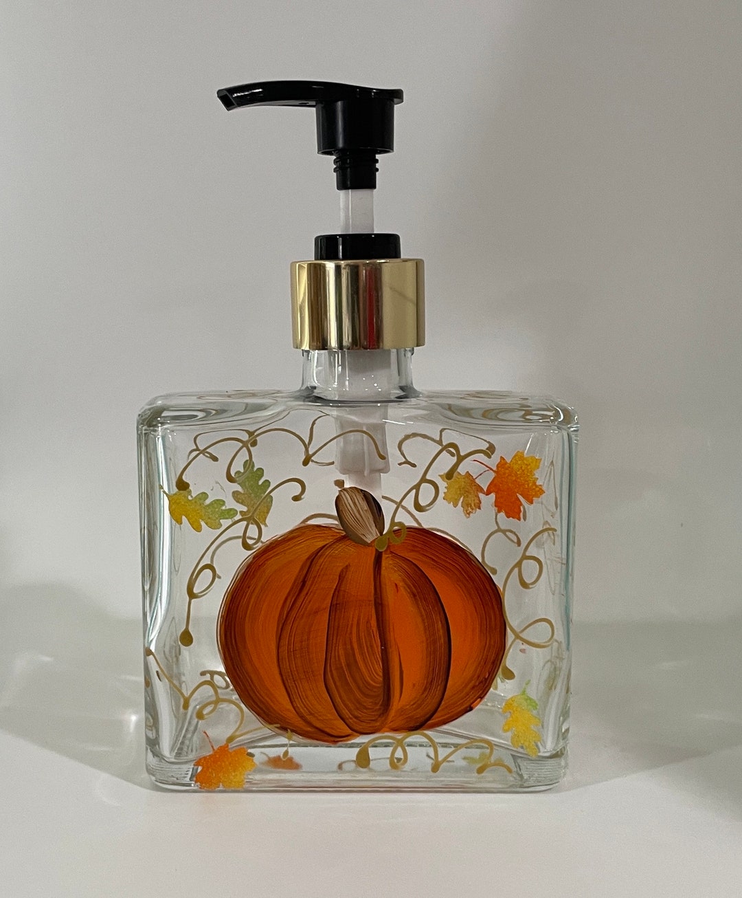 Hand Painted Pumpkin Soap or Lotion Dispenser Pumpkin Fall Decor ...