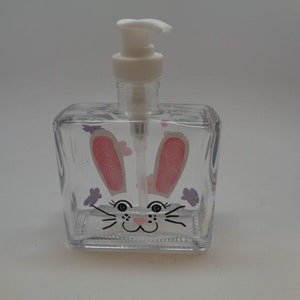 Hand Painted Easter Bunny Soap Dispenser With Cute Bunny Face - Etsy