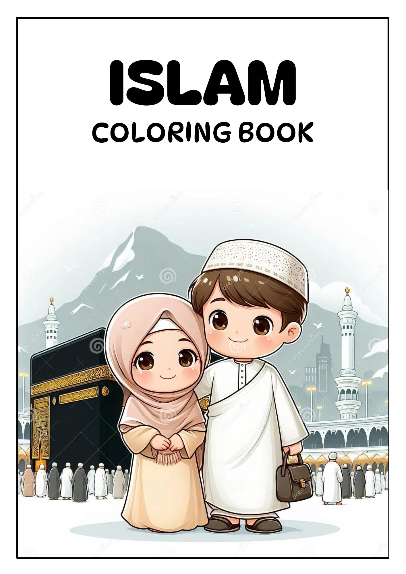 Islam Coloring Book, Coloring Book Islam, Child Colering Book, Islamic ...