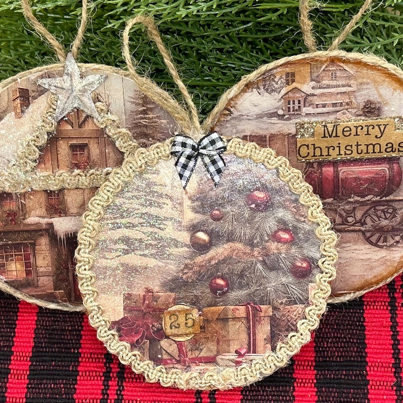 Round Wood Ornament - Etsy