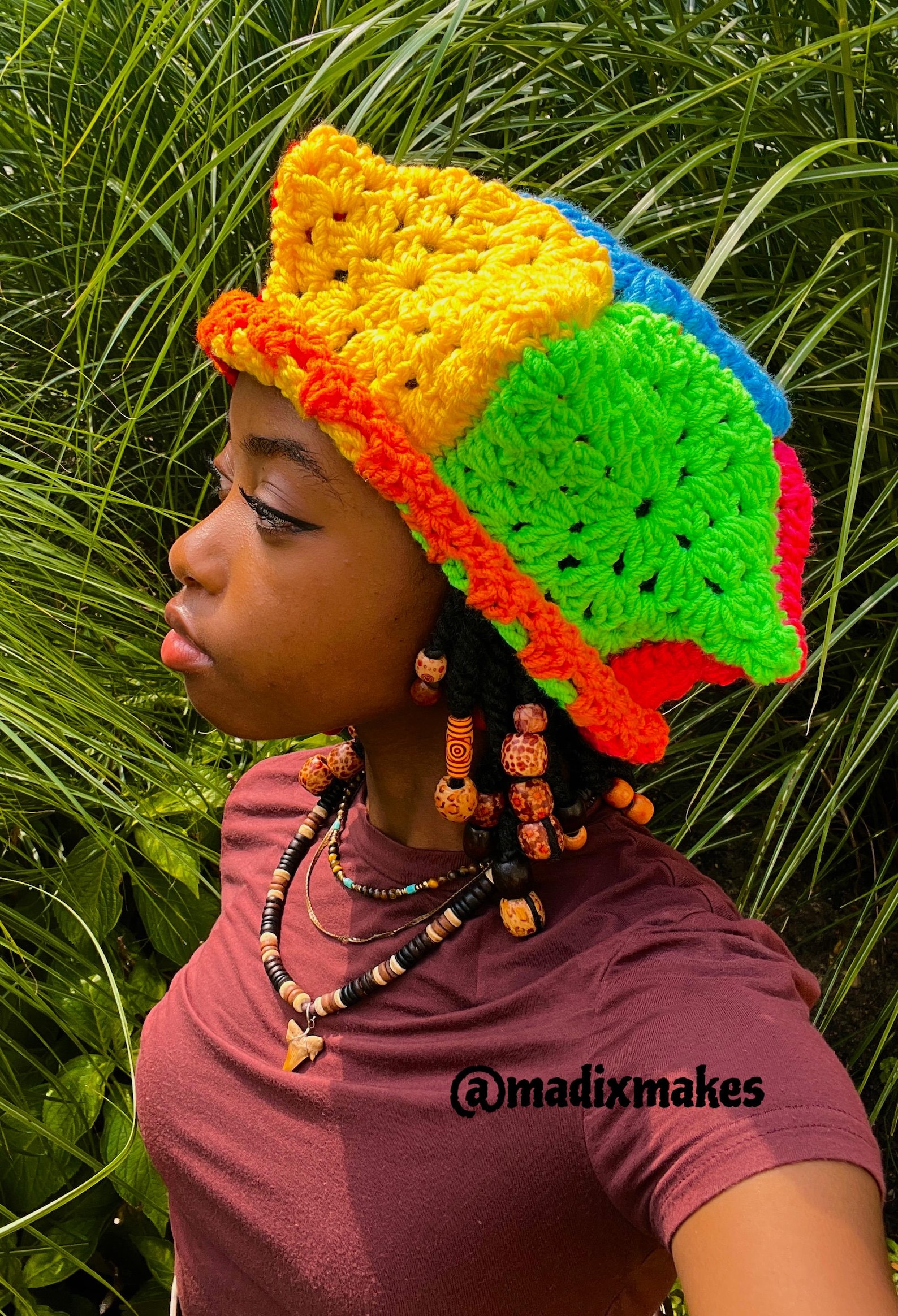 Crown Hat, Color Block, Crochet Beanie, Statement Accessory, Fall ...