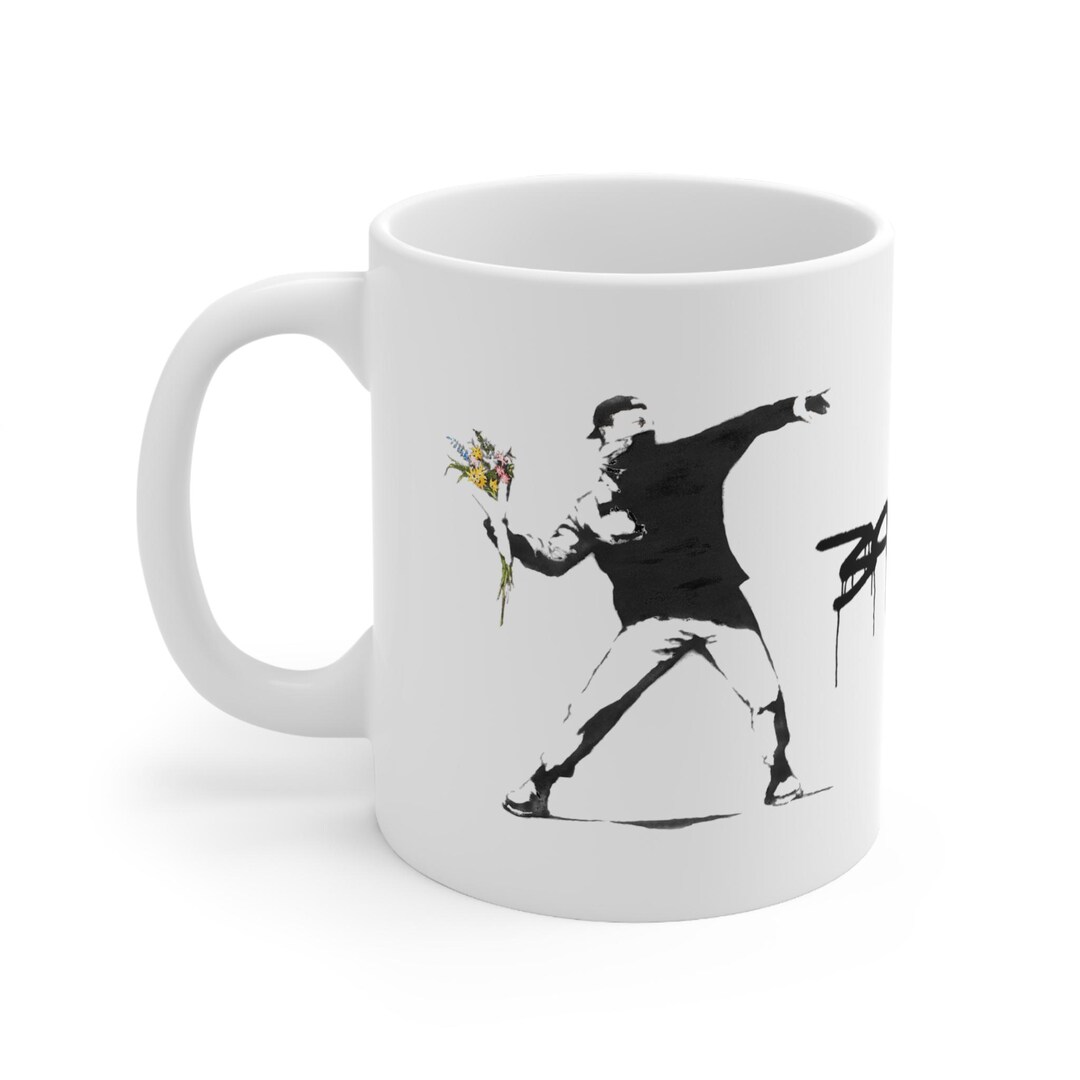 Banksy Flower Thrower Mug - Etsy