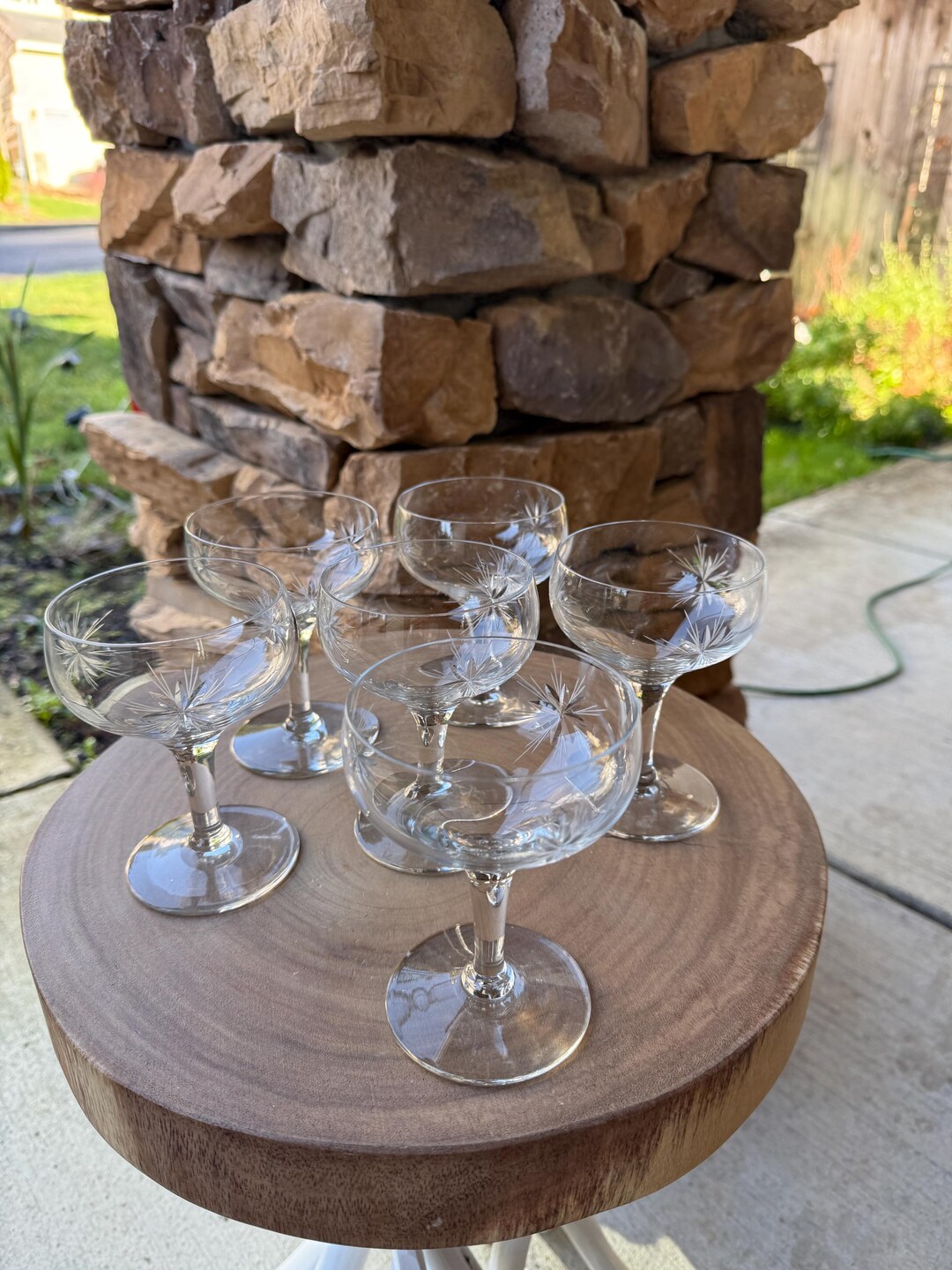 Vintage Seneca Glass Champagne Coupes: Smoky Brown Retro Barware, Set ...