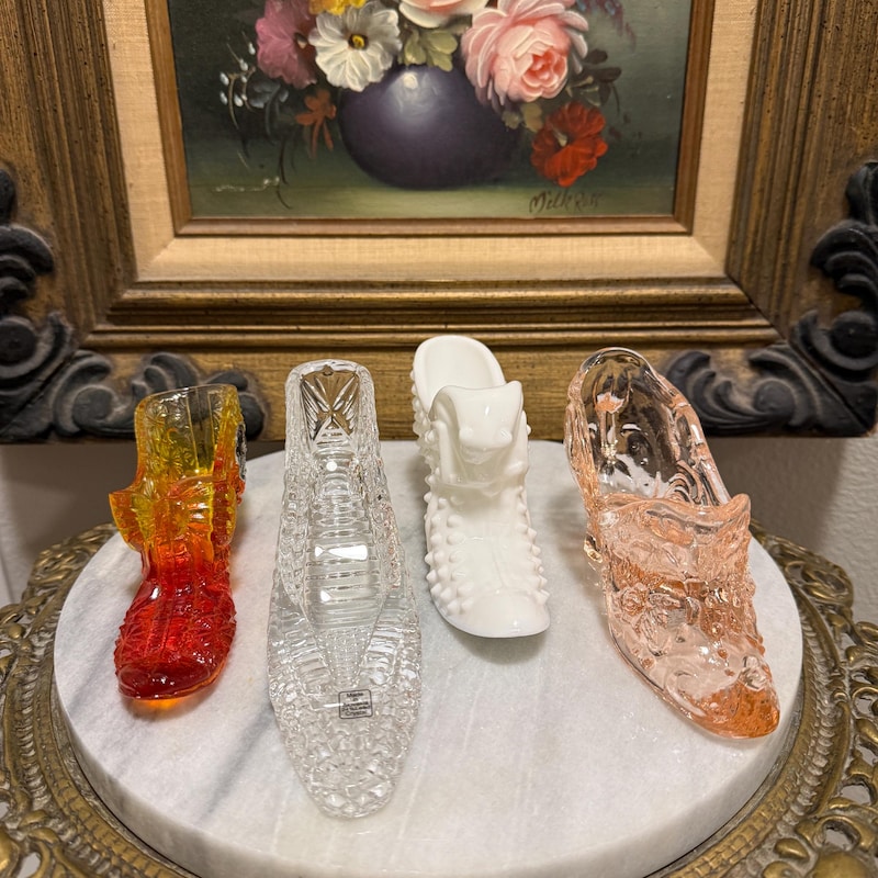 Vintage Glass Shoe - Etsy