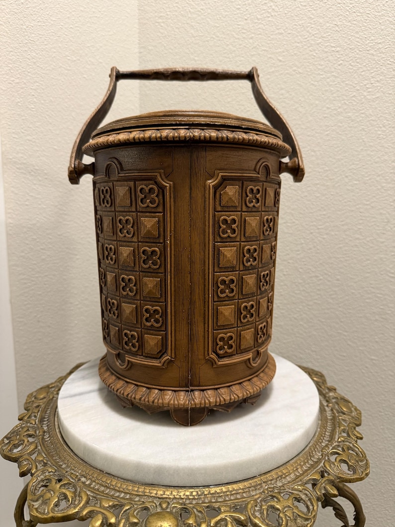 Vintage MCM Owens Corning Ice Bucket With Lid and Handle, the Brentwood ...