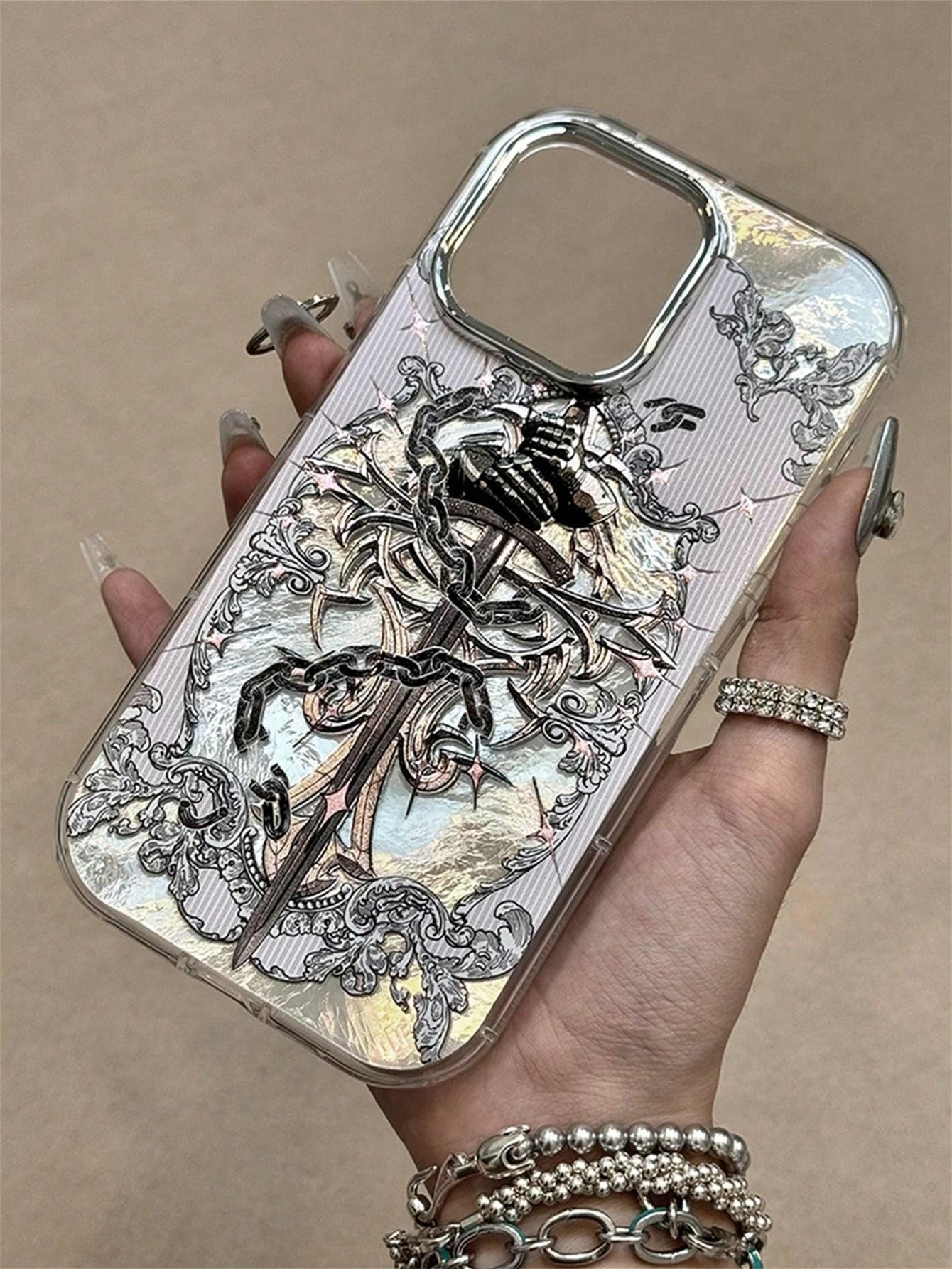 Chrome Hearts Gothic Cross Leather iPhone Case, Grunge Halloween Goth ...