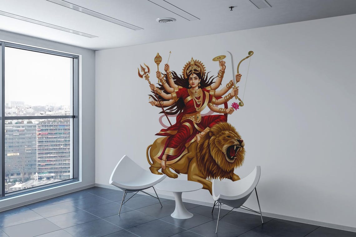 Goddess Durga Digital Art Print: Hindu Vedic Decor (downloadable File ...