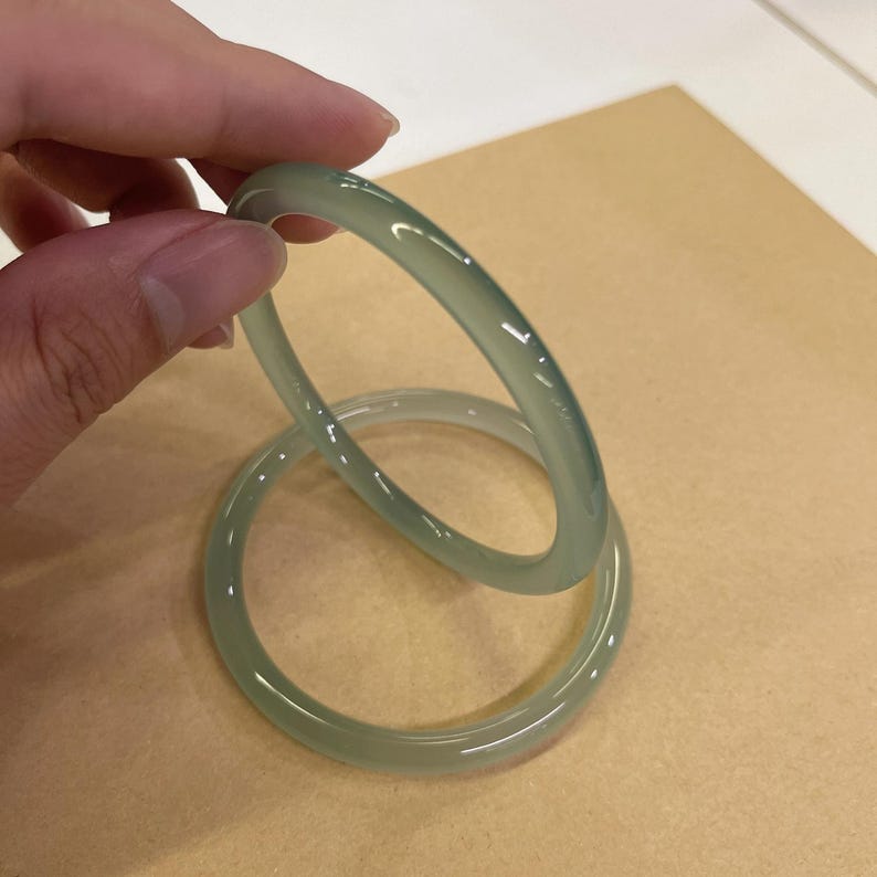 Natural Green Jade Bangle Bracelet: Thin Jadeite Jewelry - Etsy