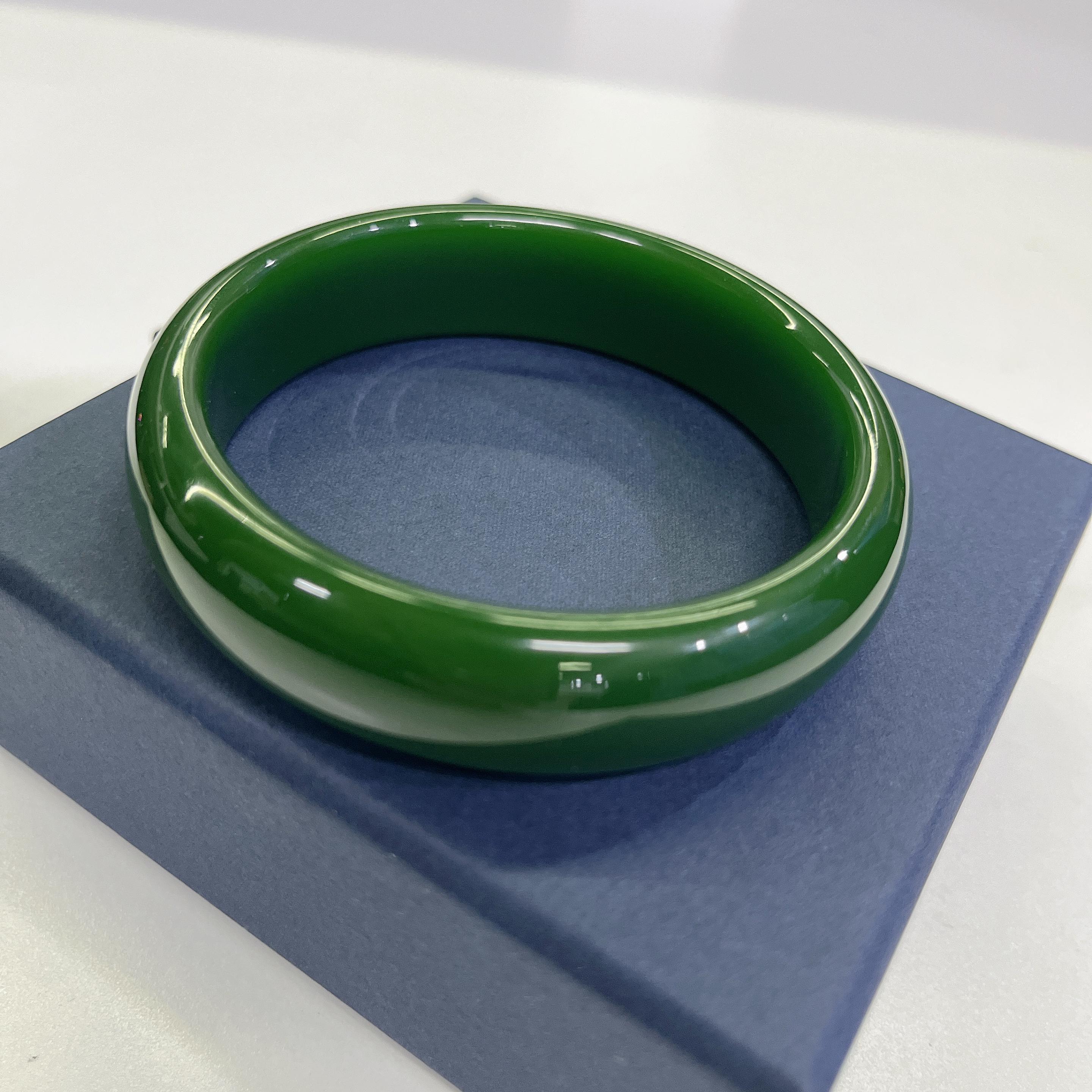 Genuine Jade Bangle Bracelet – Natural Green Jadeite Jewelry, Real ...