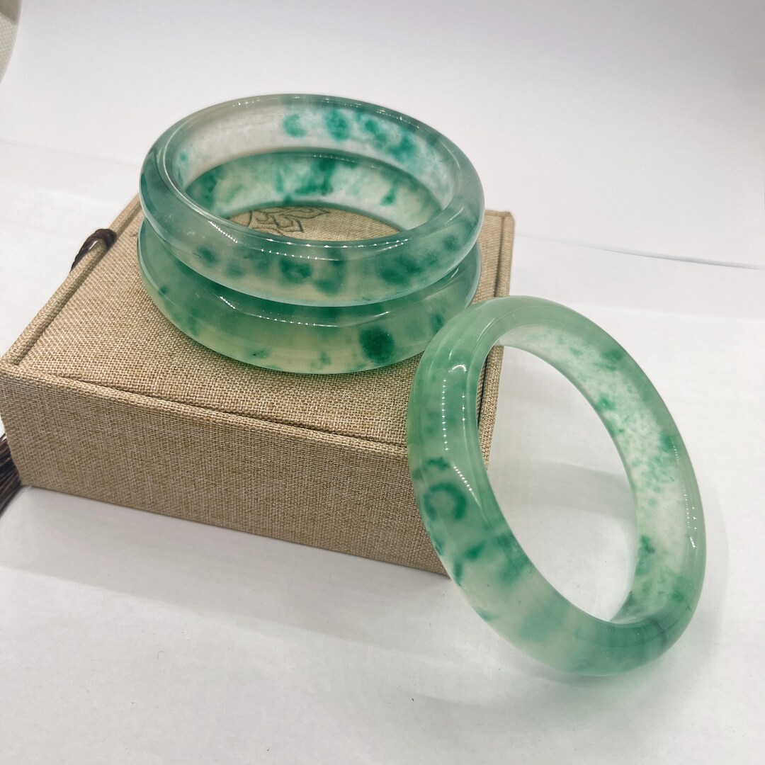 Natural Jadeite Bangle – Green Jade Bracelet – Elegant Jade Jewelry ...