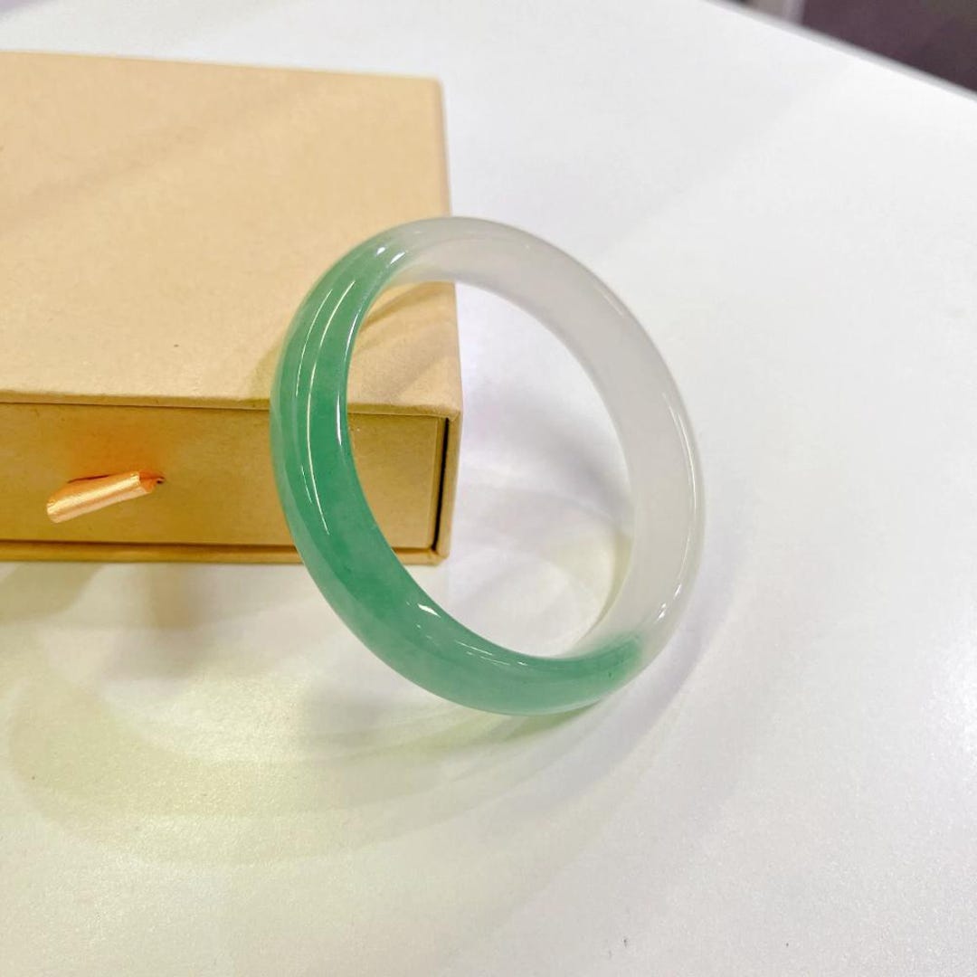 Ice Jade Bangle: Burmese Green Jadeite Bracelet - Etsy