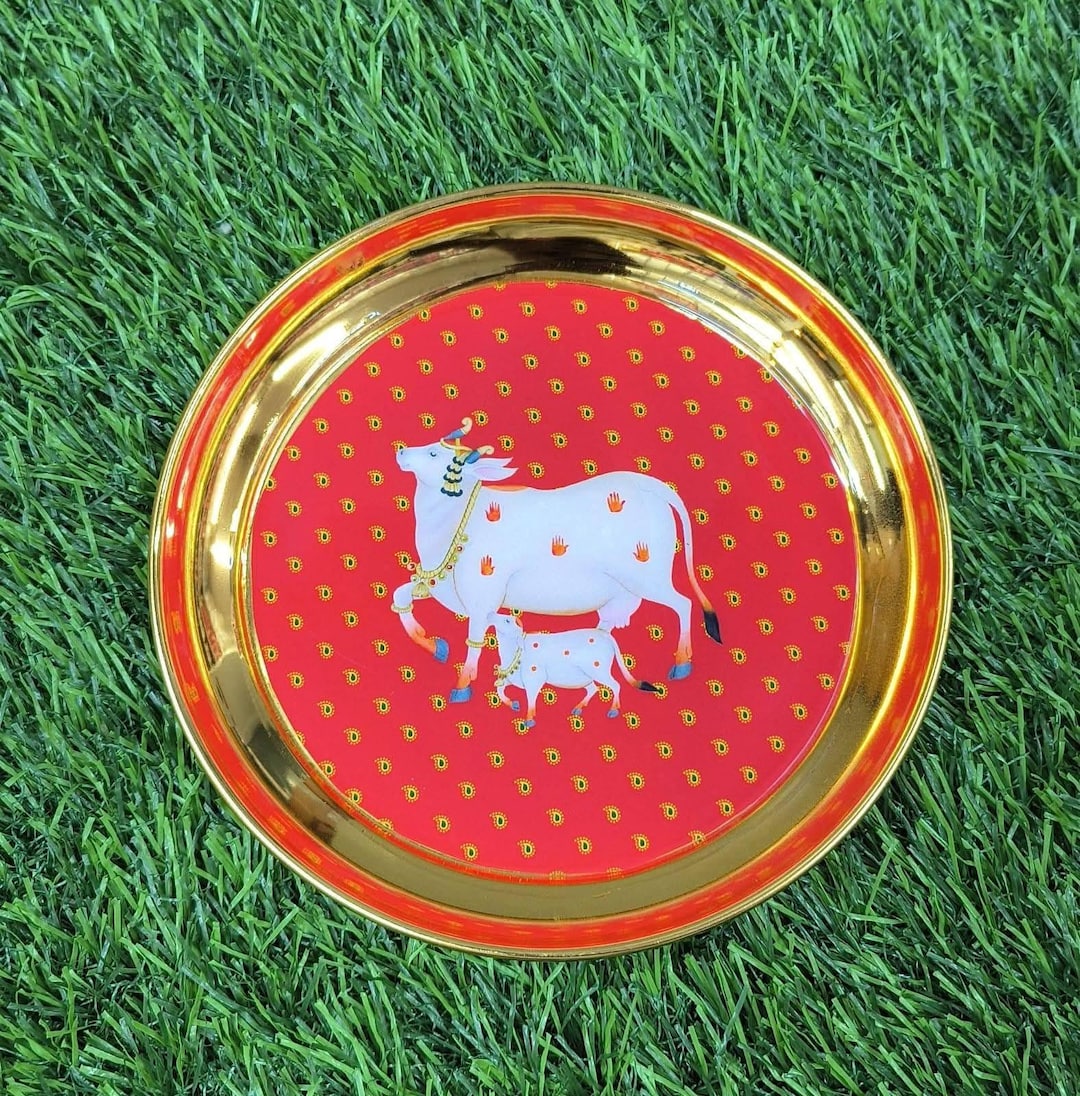 Pure Brass Pichwai Peacock Print Trays for Return Gifts. - Etsy