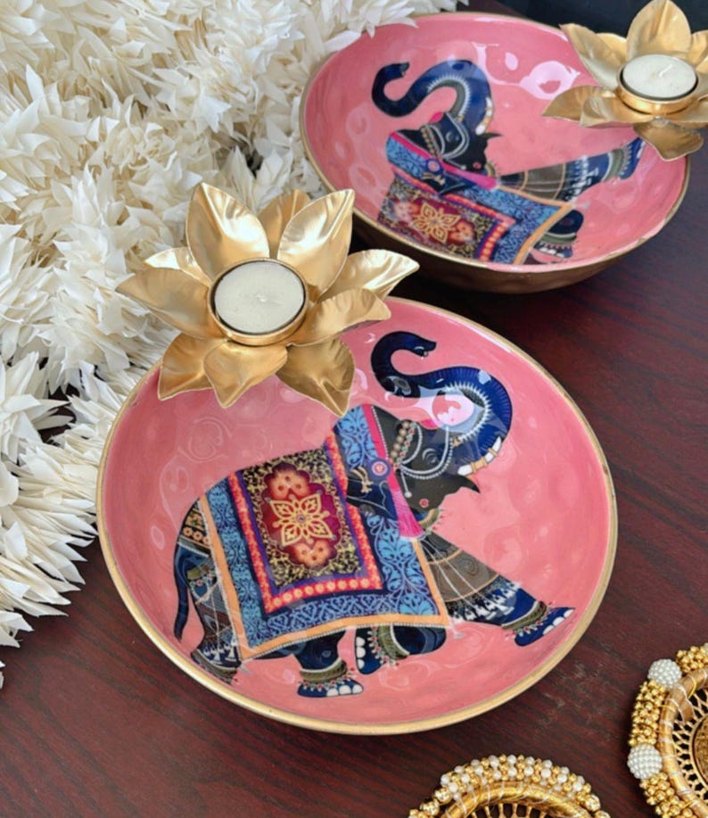 50 Pcs Elephant Tray With Candle Holder for Home Decor - Etsy
