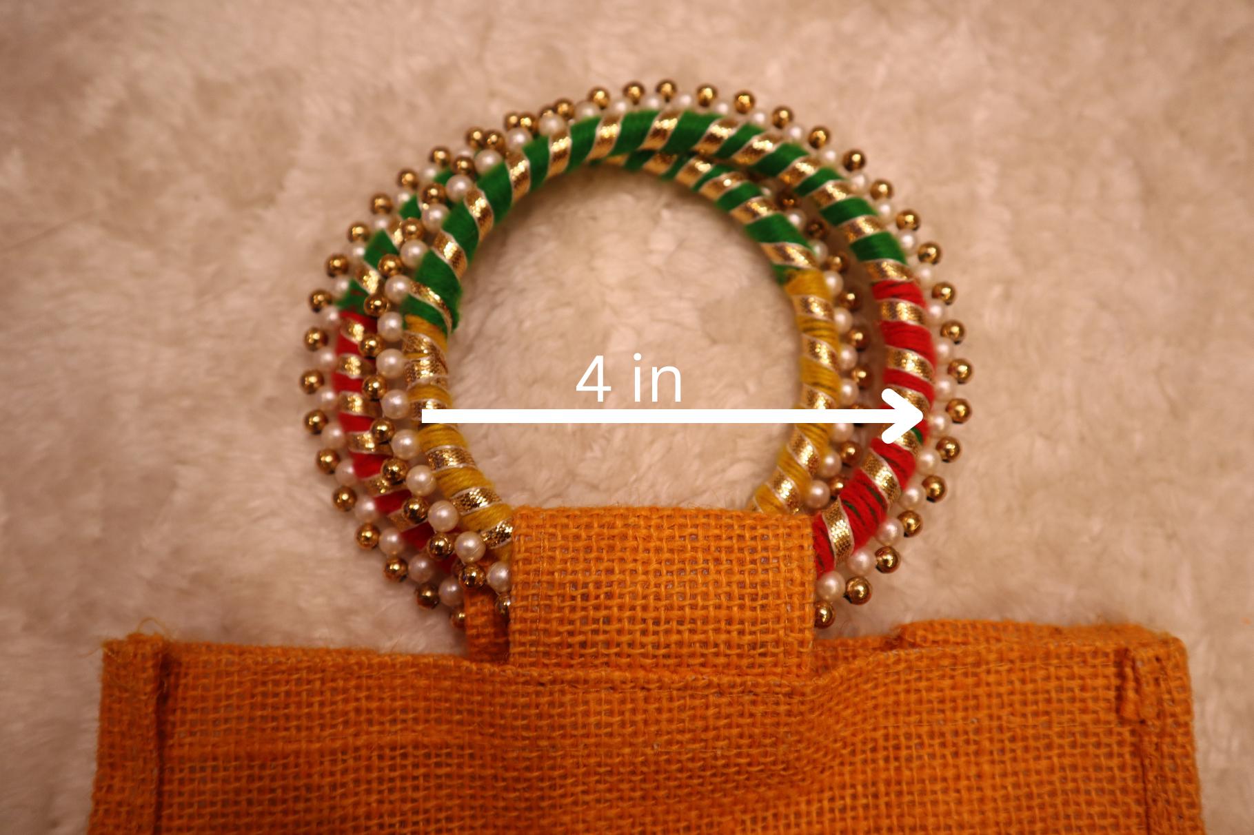 50 Pcs Jute Bags With Bangle Handle for Indian Pooja Return Gifts ...