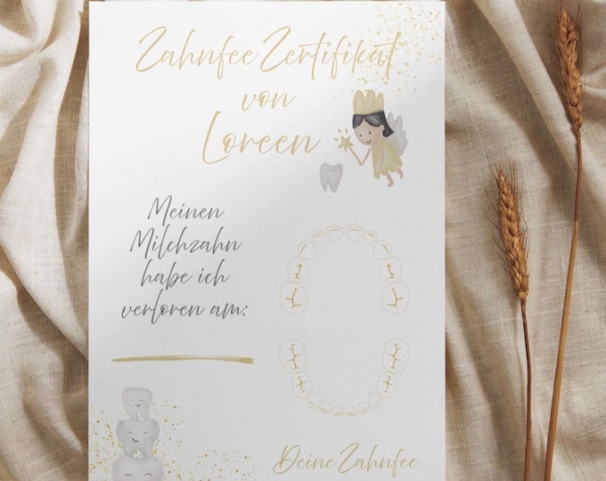 Zahnfee Zertifikat / Urkunde Zertifikat Certificate "Zahnfee" / Post ...