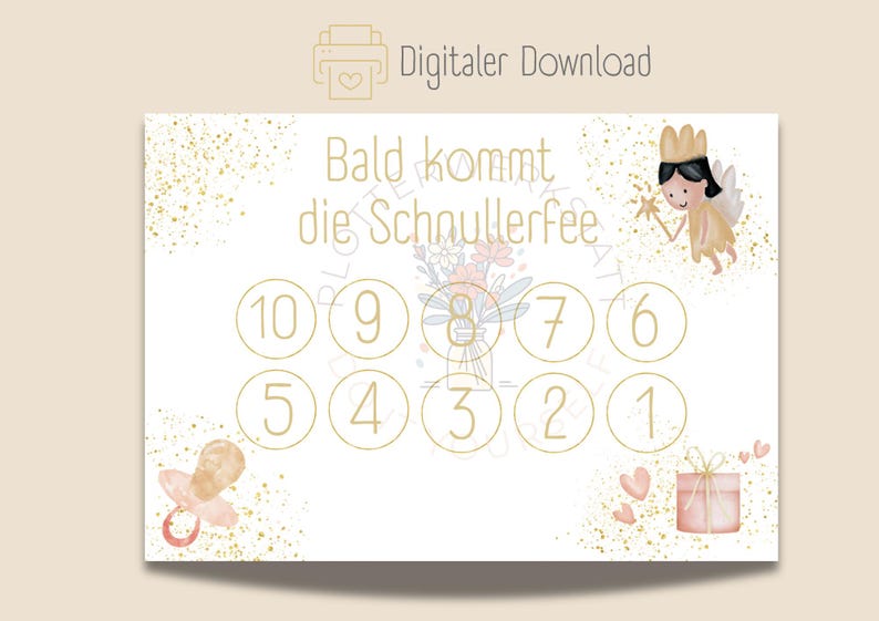 Digital Download Pacifier Fairy Countdown / Toddler Pacifier Fairy ...