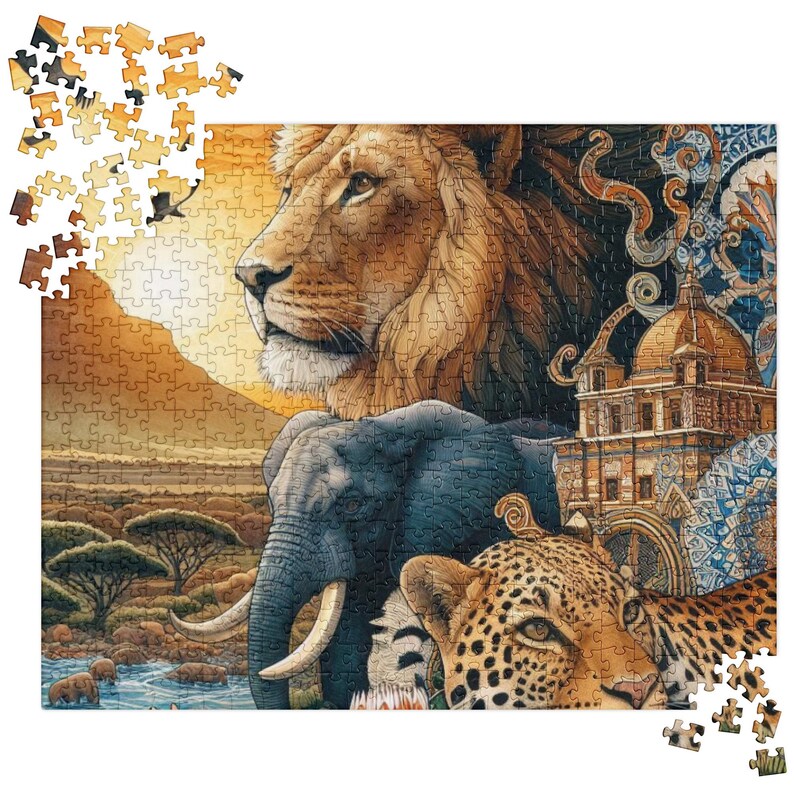 African Big Five Puzzle | Ndebele Art Jigsaw | South African Wildlife ...