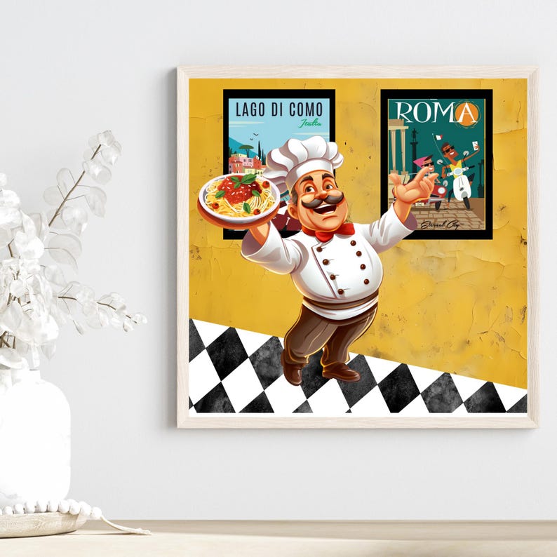 Italian Food Art Ceramic Tile, Pasta Print, Kitchen Decor - Etsy