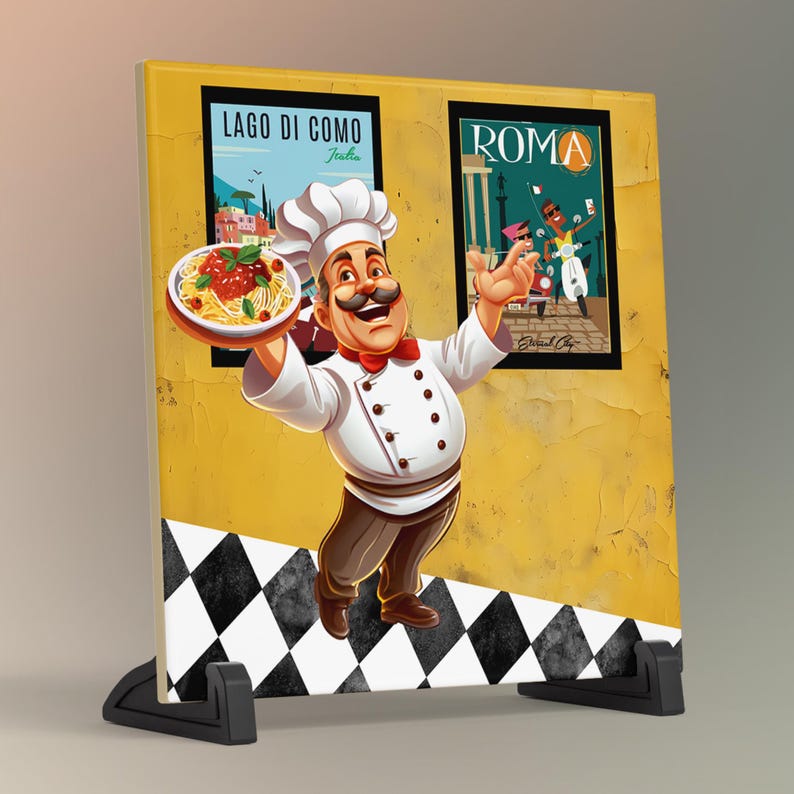 Italian Food Art Ceramic Tile, Pasta Print, Kitchen Decor - Etsy