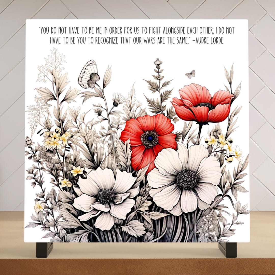 Wildflower Quote Art Ceramic Tile | Define and Empower Audre Lorde ...