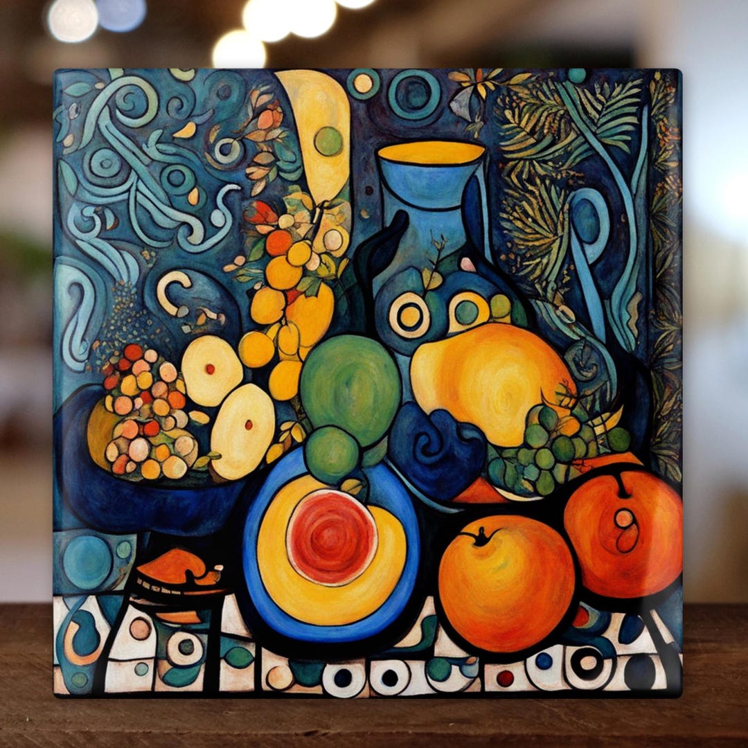 Food Art Print: Modern Abstract Ceramic Tile Kitchen Decor - Etsy