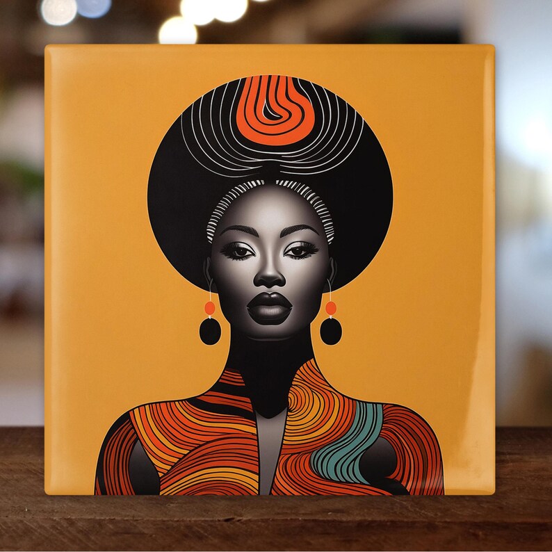 Afrocentric Woman Art Ceramic Tile, Black Woman Wall Decor - Etsy