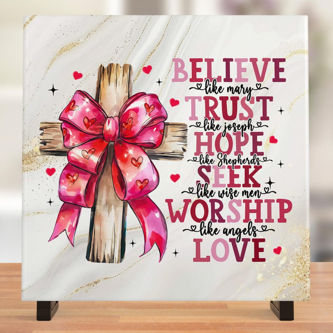 Christian Art Ceramic Tile: Valentine's Scripture Home Decor - Etsy