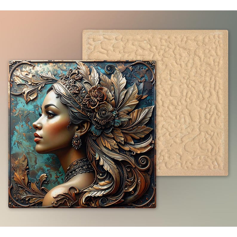 Art Deco Ceramic Tile, 1930s Bronze Woman, Art Nouveau Decor - Etsy