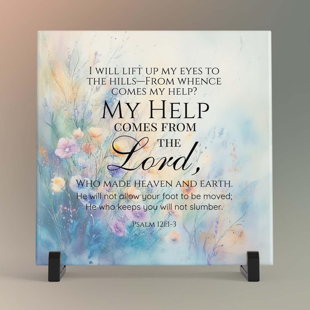 Ceramic Art Print, Psalm 121, Christian Wildflower Decor - Etsy
